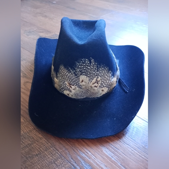 Keyston | Accessories | Keyston Deluxe Wool Black Cowboy Hat With ...